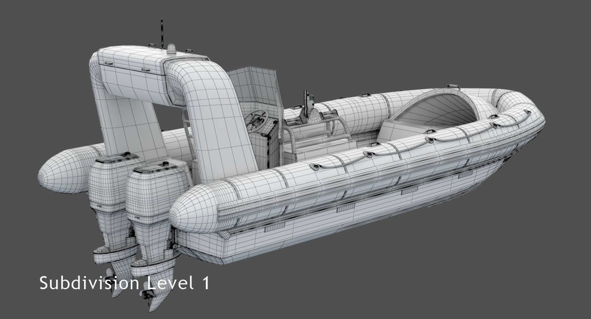 Fast Boat Rigid Inflatable 3d 3ds