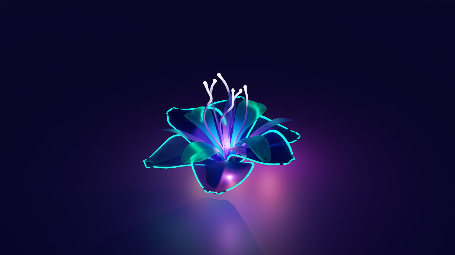 3D Neon Flower Model - TurboSquid 2236308