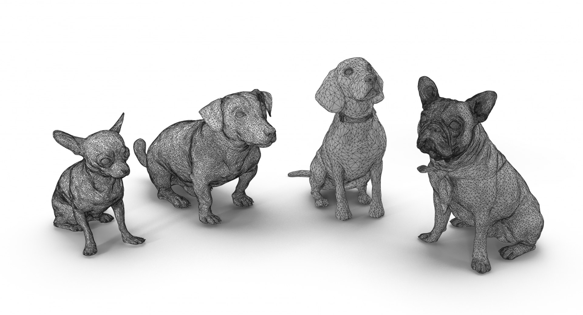 3D Dog X4 - TurboSquid 1333945
