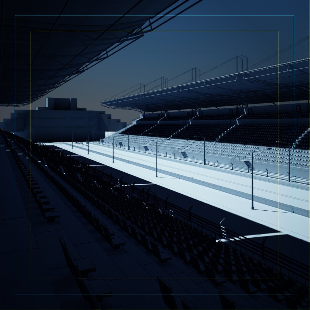 3d Model Dragway Stadium Fuel Dragster