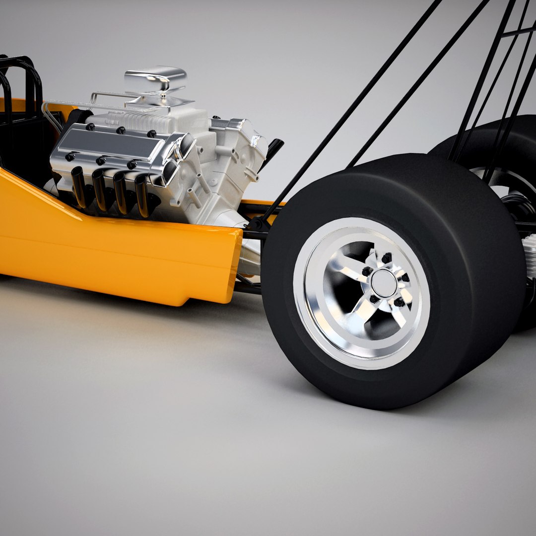 3d Model Dragway Stadium Fuel Dragster