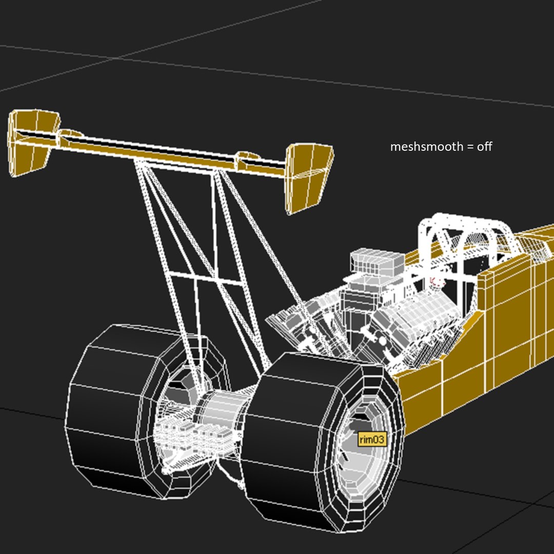 3d Model Dragway Stadium Fuel Dragster