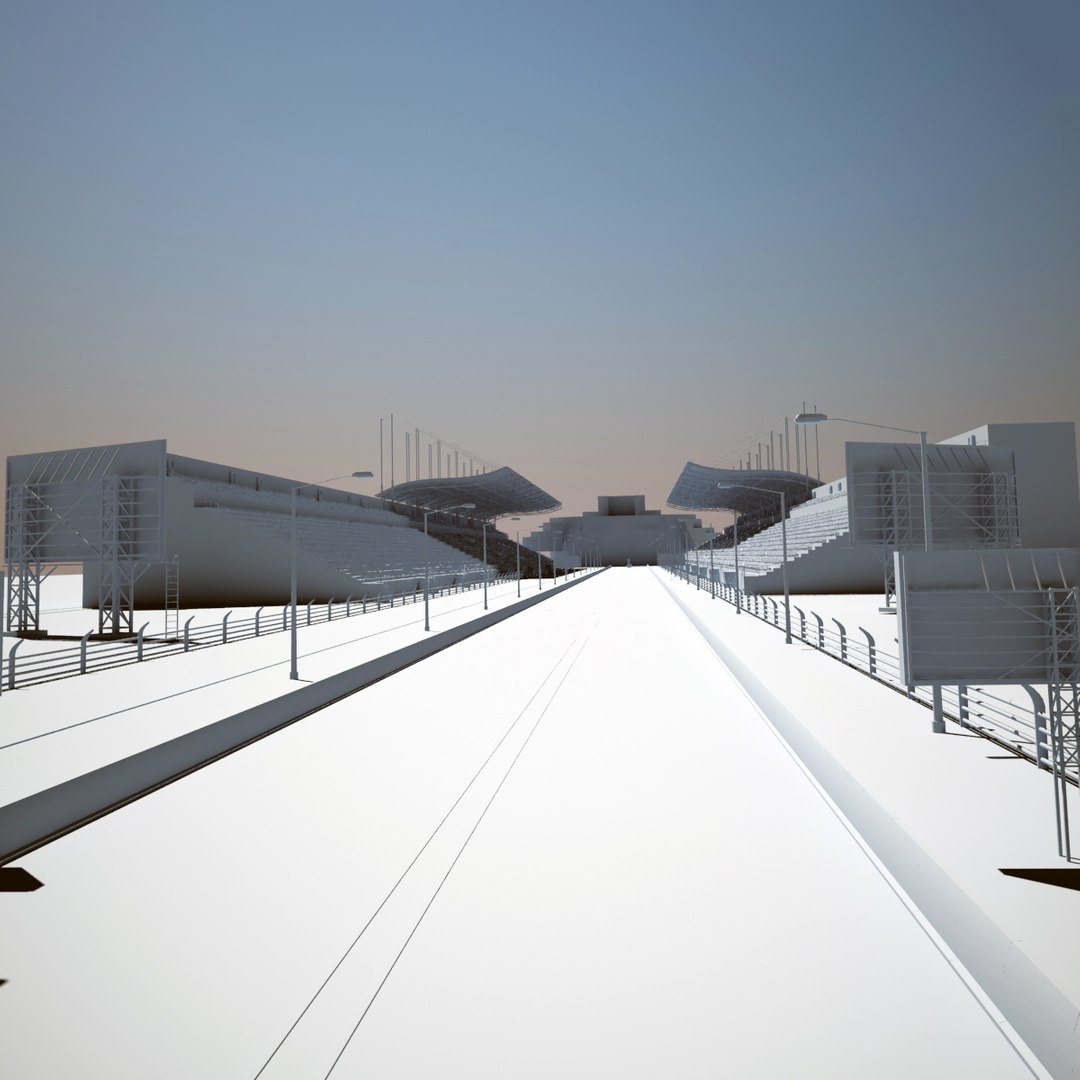 3d Model Dragway Stadium Fuel Dragster