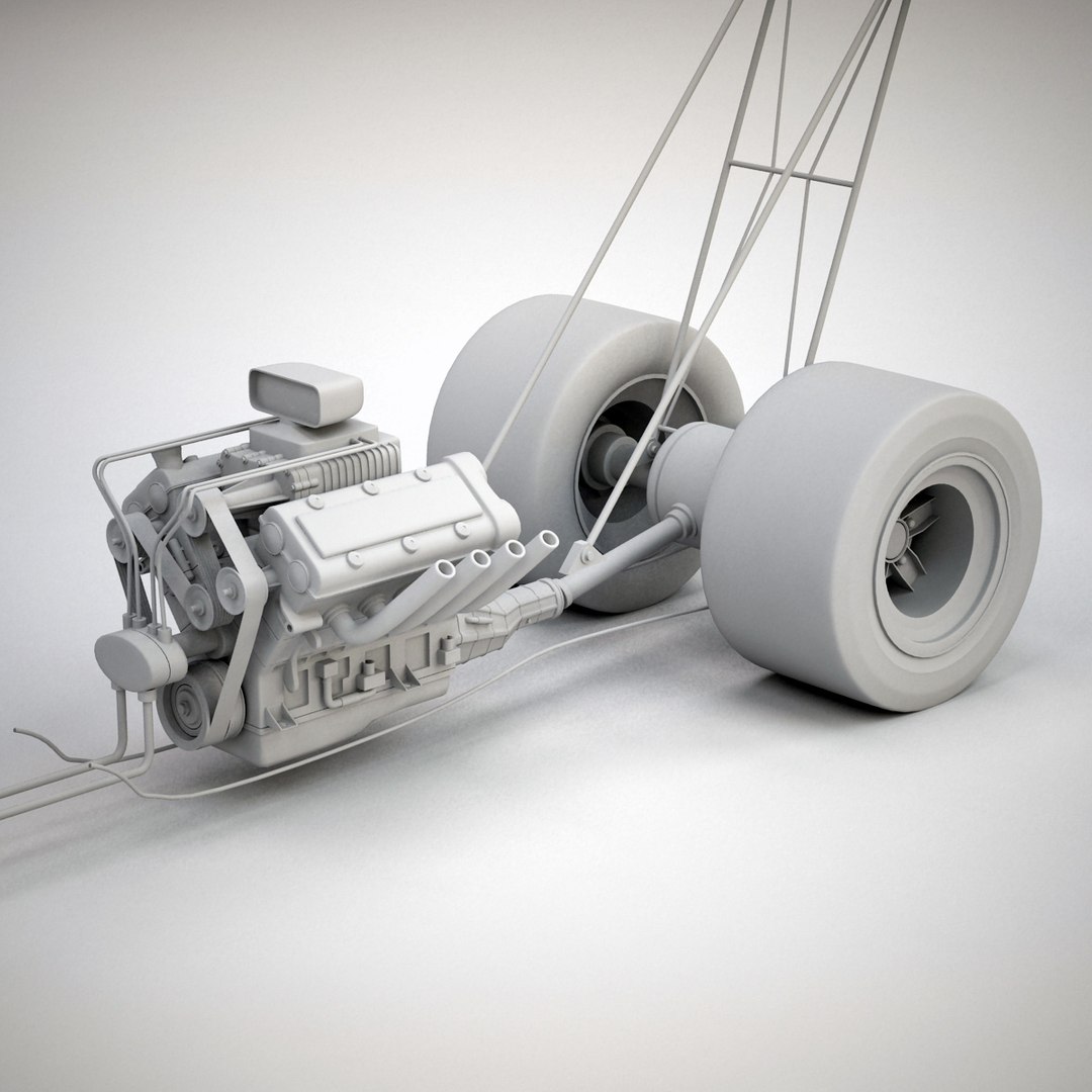 3d Model Dragway Stadium Fuel Dragster