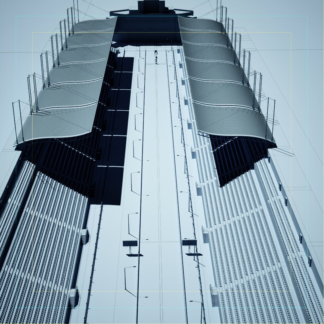 3d Model Dragway Stadium Fuel Dragster