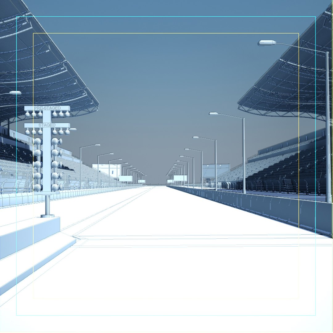 3d Model Dragway Stadium Fuel Dragster
