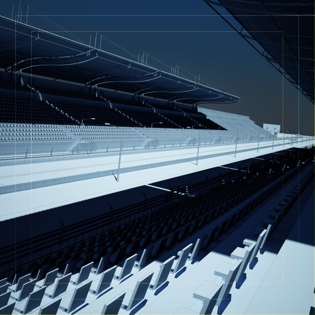 3d Model Dragway Stadium Fuel Dragster