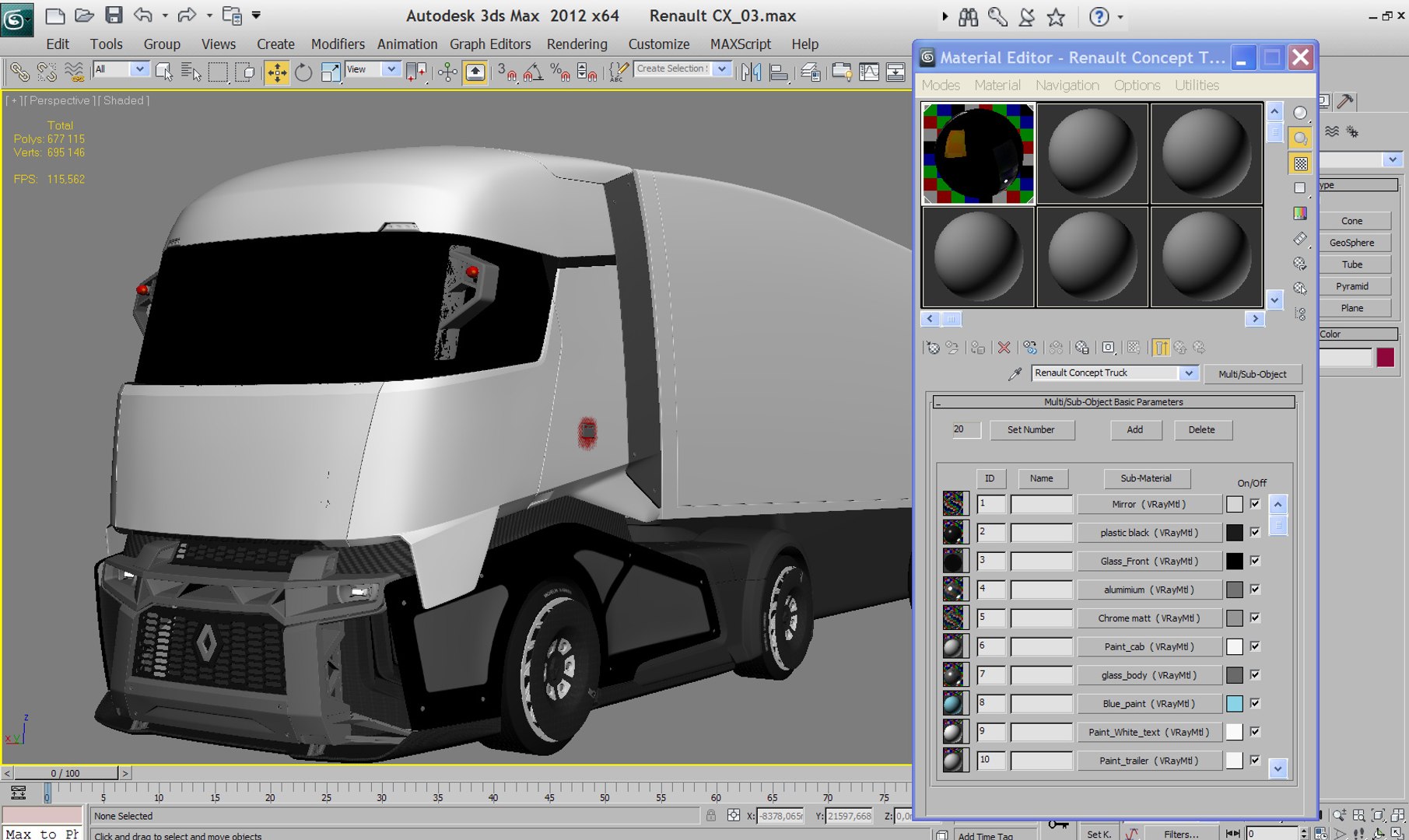 3d model of renault concept truck