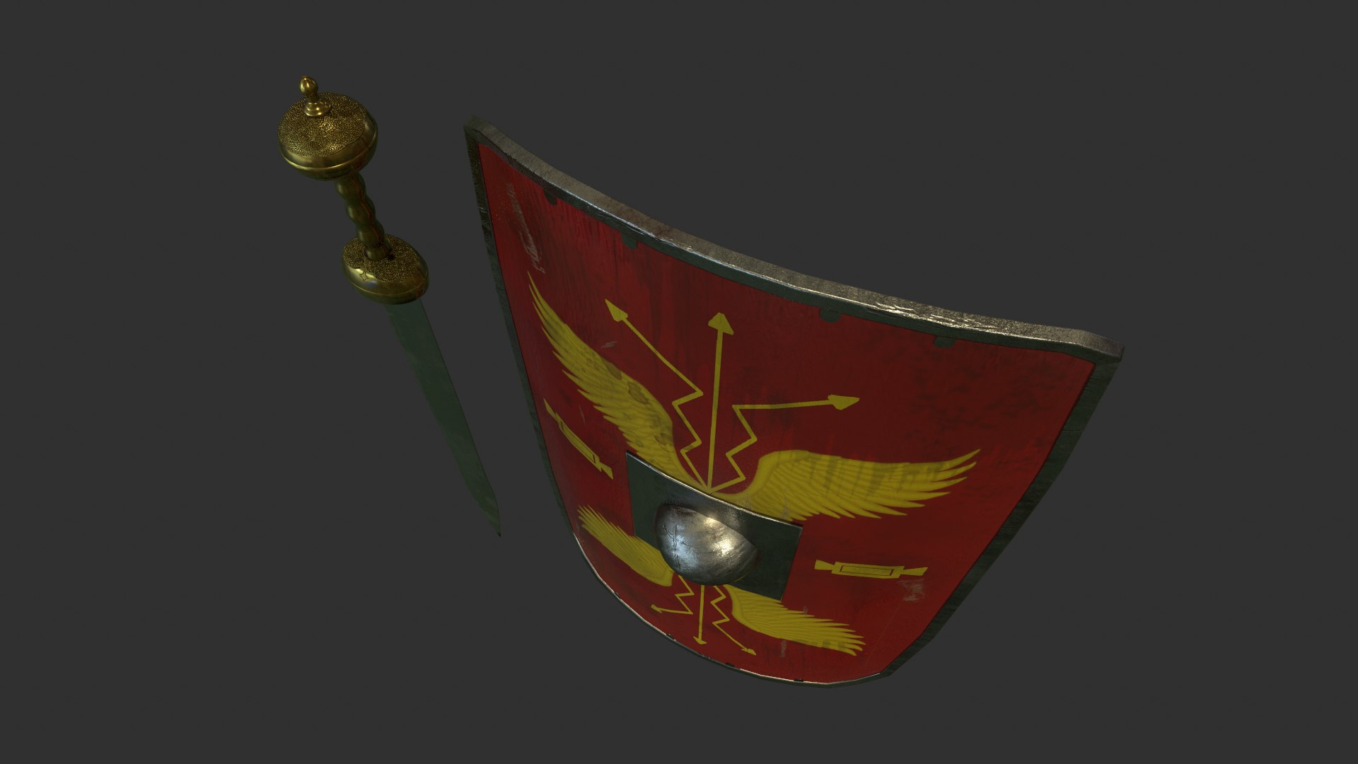 Gladius And Scutum 3D Model - TurboSquid 1923903
