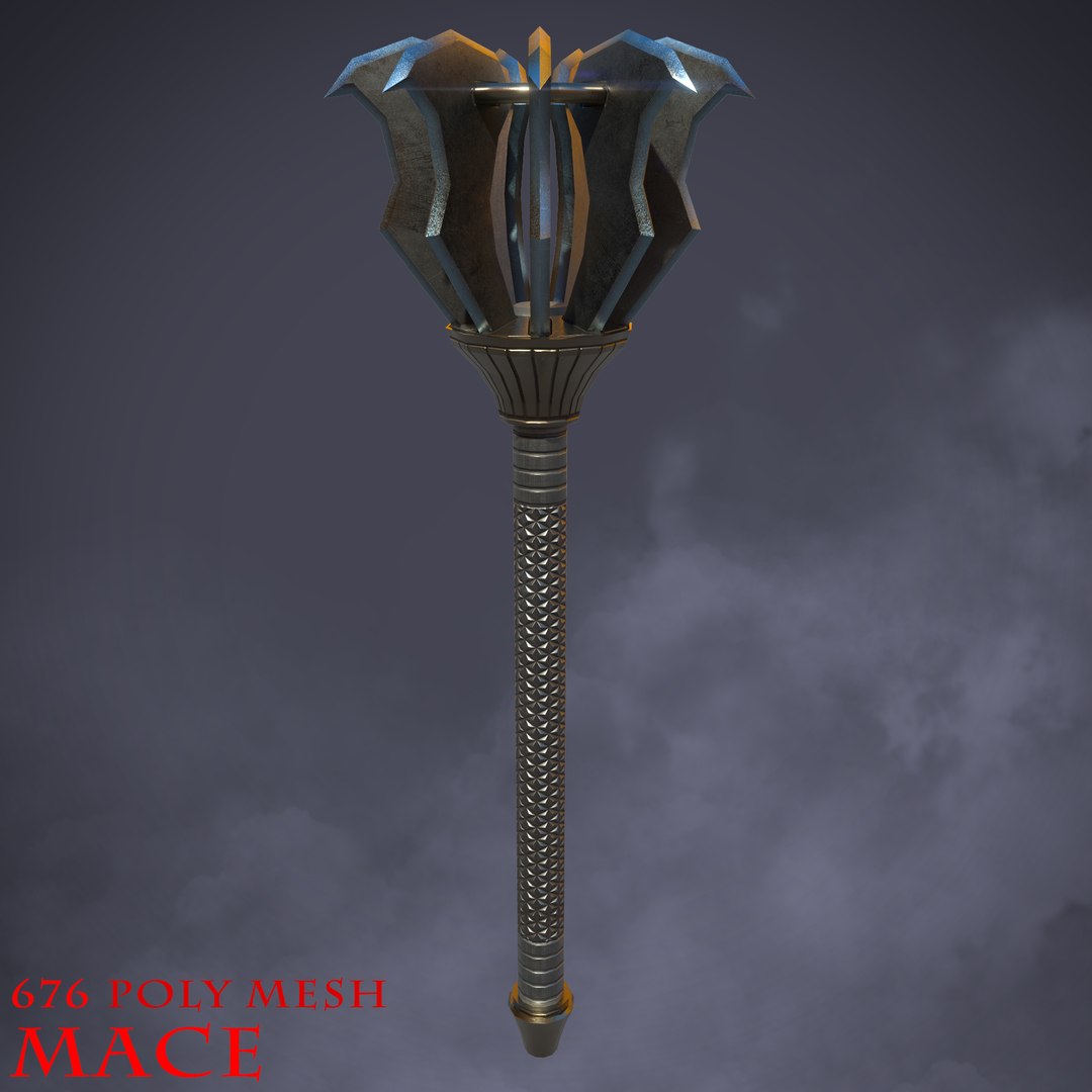 3D Game Ready Low Poly Fantasy Mace Model - TurboSquid 1851116