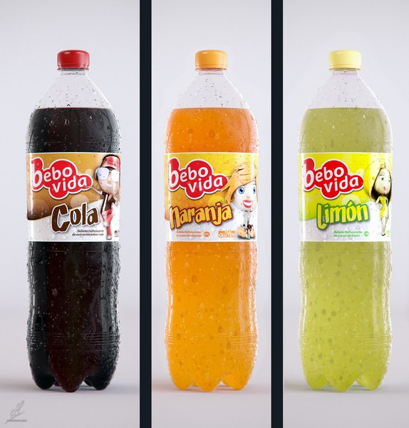 modelo 3d Botella de plástico 2L - PACK x3 - TurboSquid 1344379