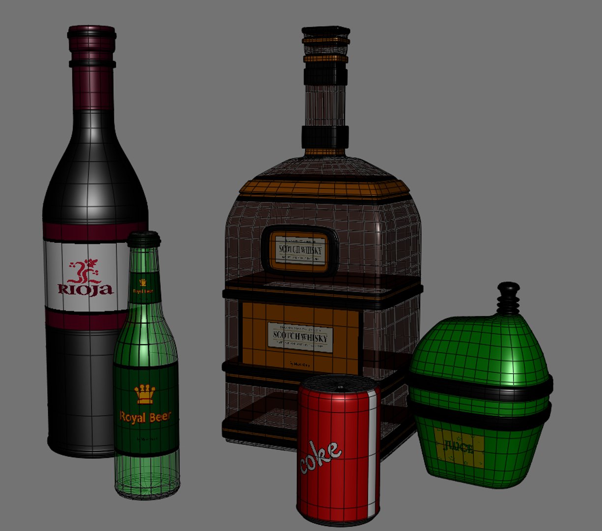 3d bottle cartoon toon