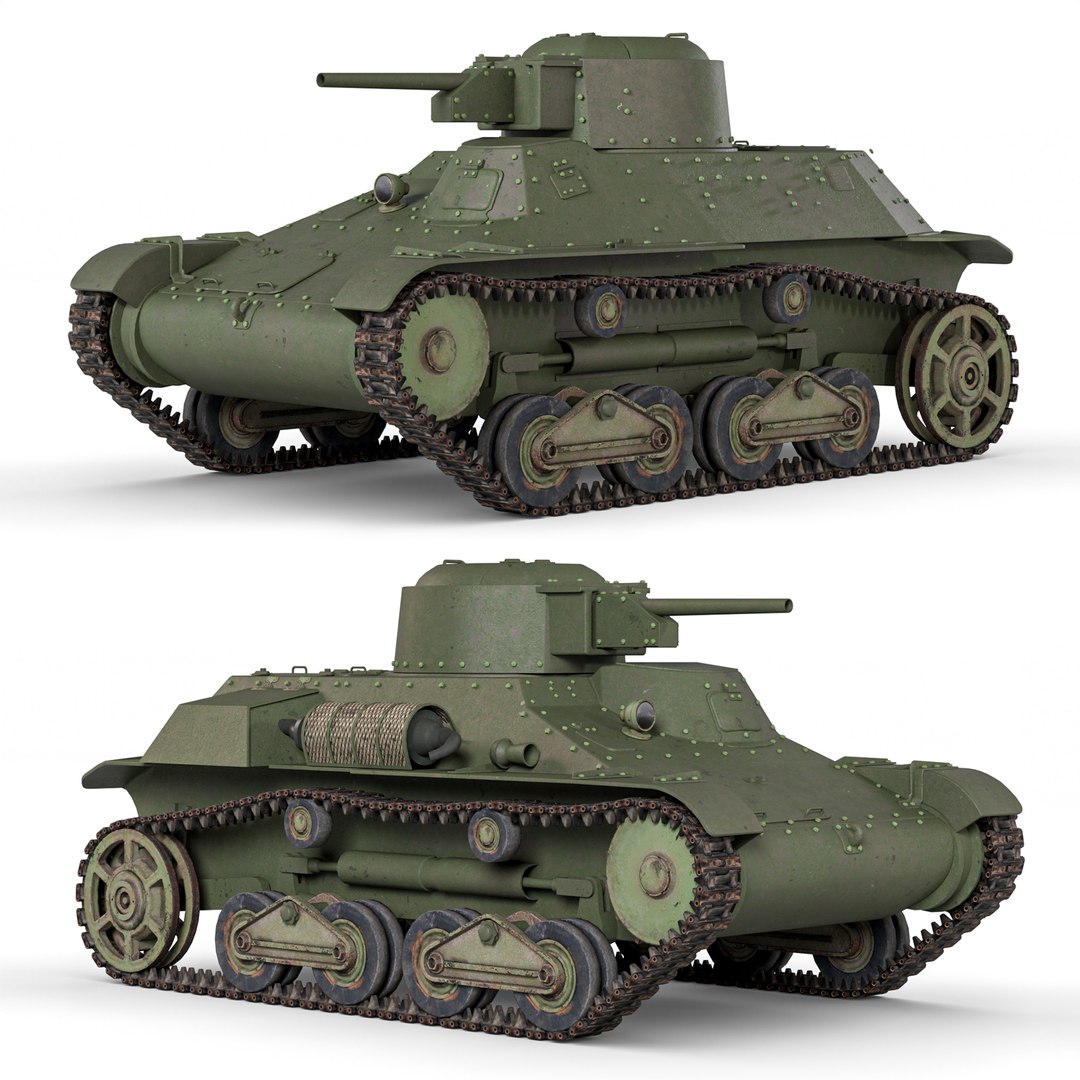 WWII Japanese Light Tank Type 95 Ha-Go 3D Model - TurboSquid 2391090