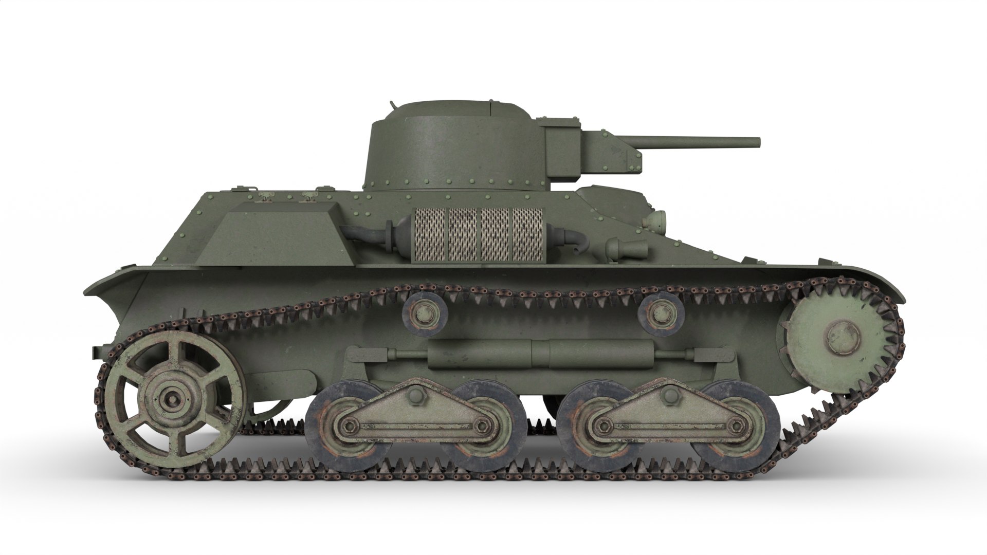 WWII Japanese Light Tank Type 95 Ha-Go 3D Model - TurboSquid 2391090
