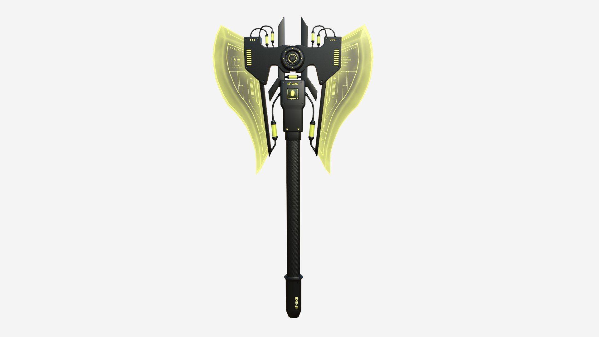 3D SciFi War Axe B05 Black Yellow - Sci Fi Weapon Design - TurboSquid ...