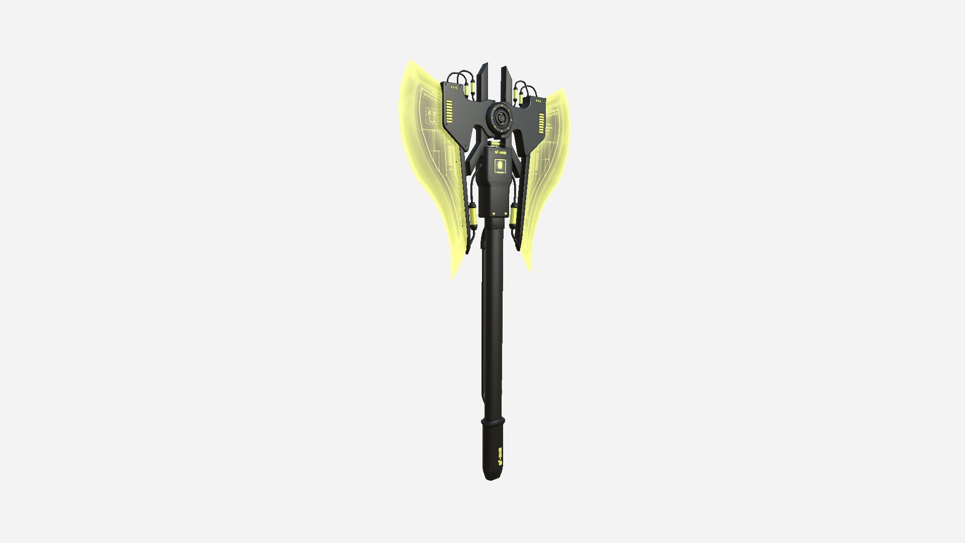 3D SciFi War Axe B05 Black Yellow - Sci Fi Weapon Design - TurboSquid ...