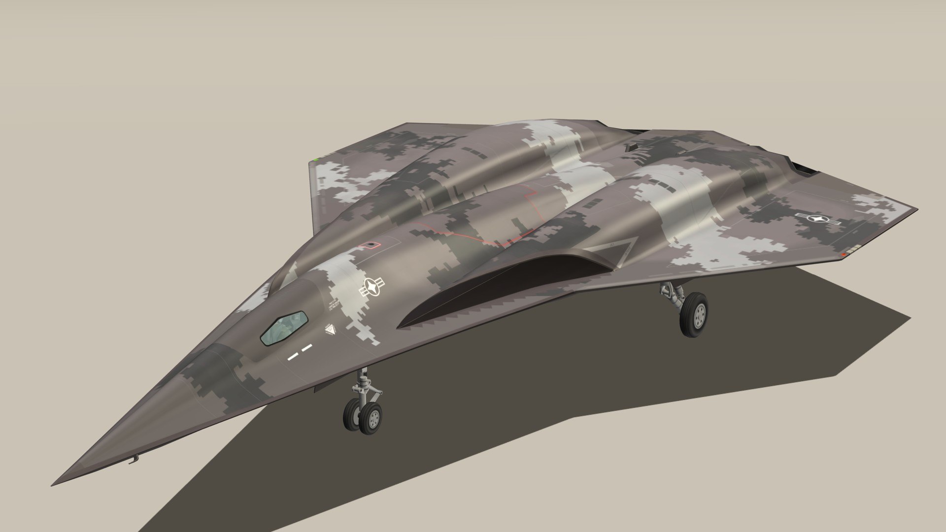 Fictional Fighter Jet Camo II 3D Model - TurboSquid 2132319
