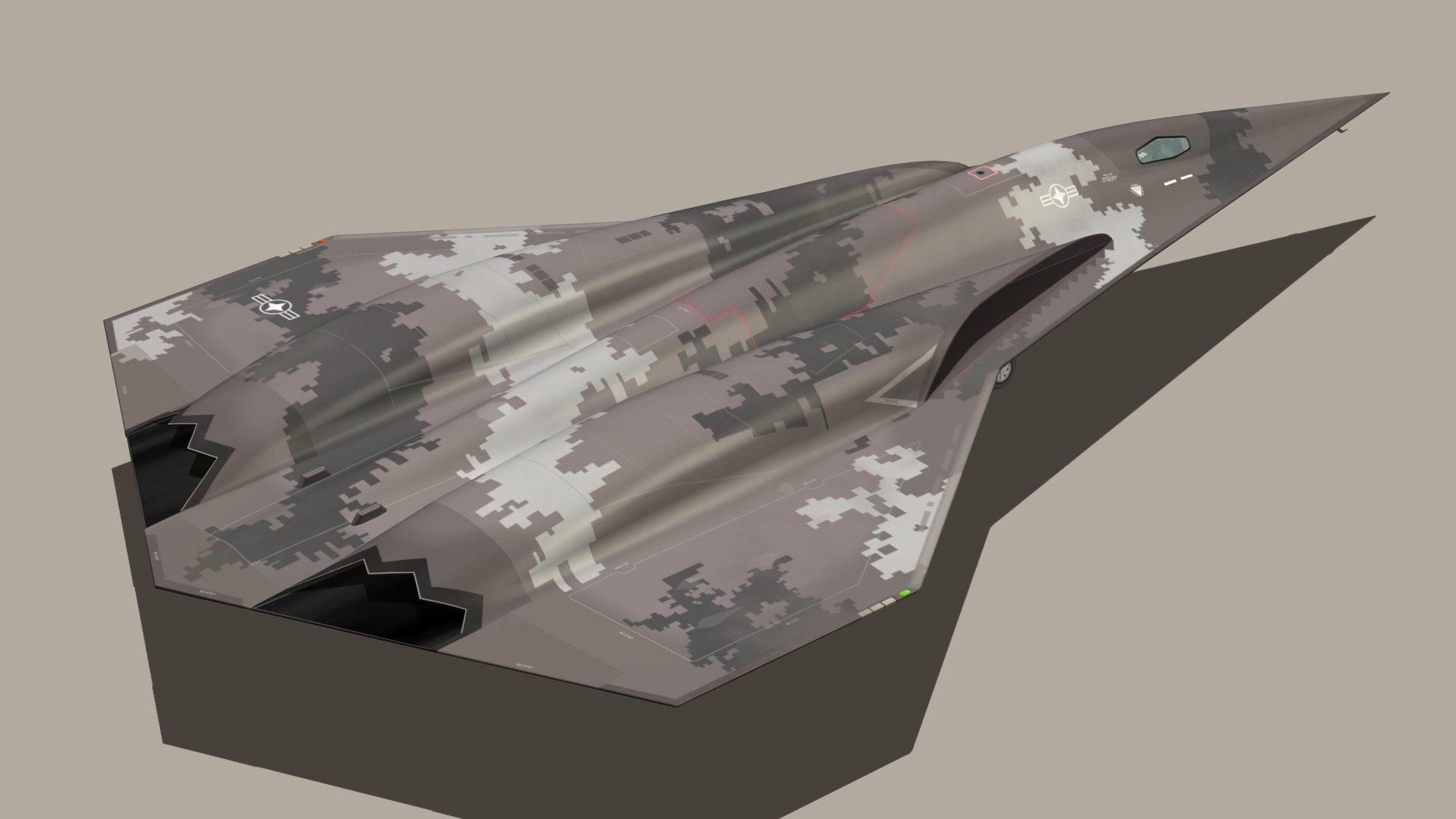 Fictional Fighter Jet Camo II 3D Model - TurboSquid 2132319