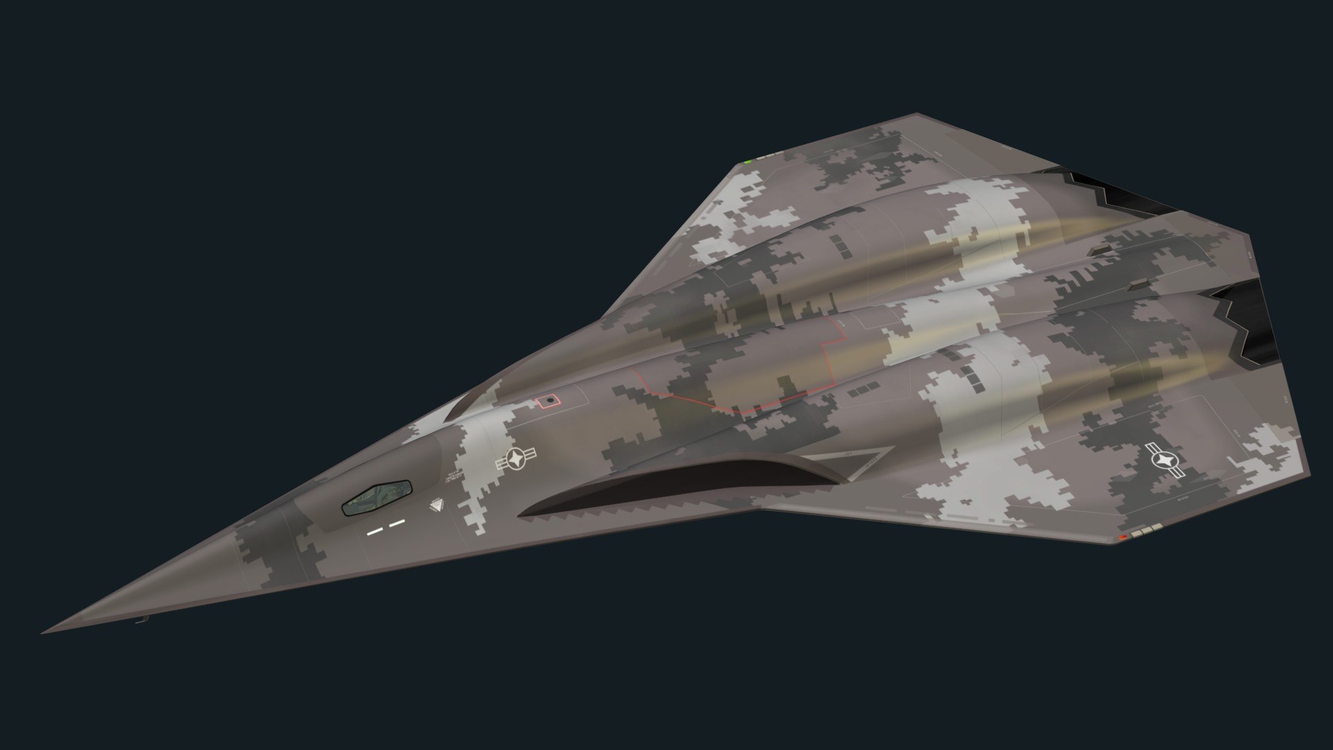 Fictional Fighter Jet Camo II 3D model - TurboSquid 2132319