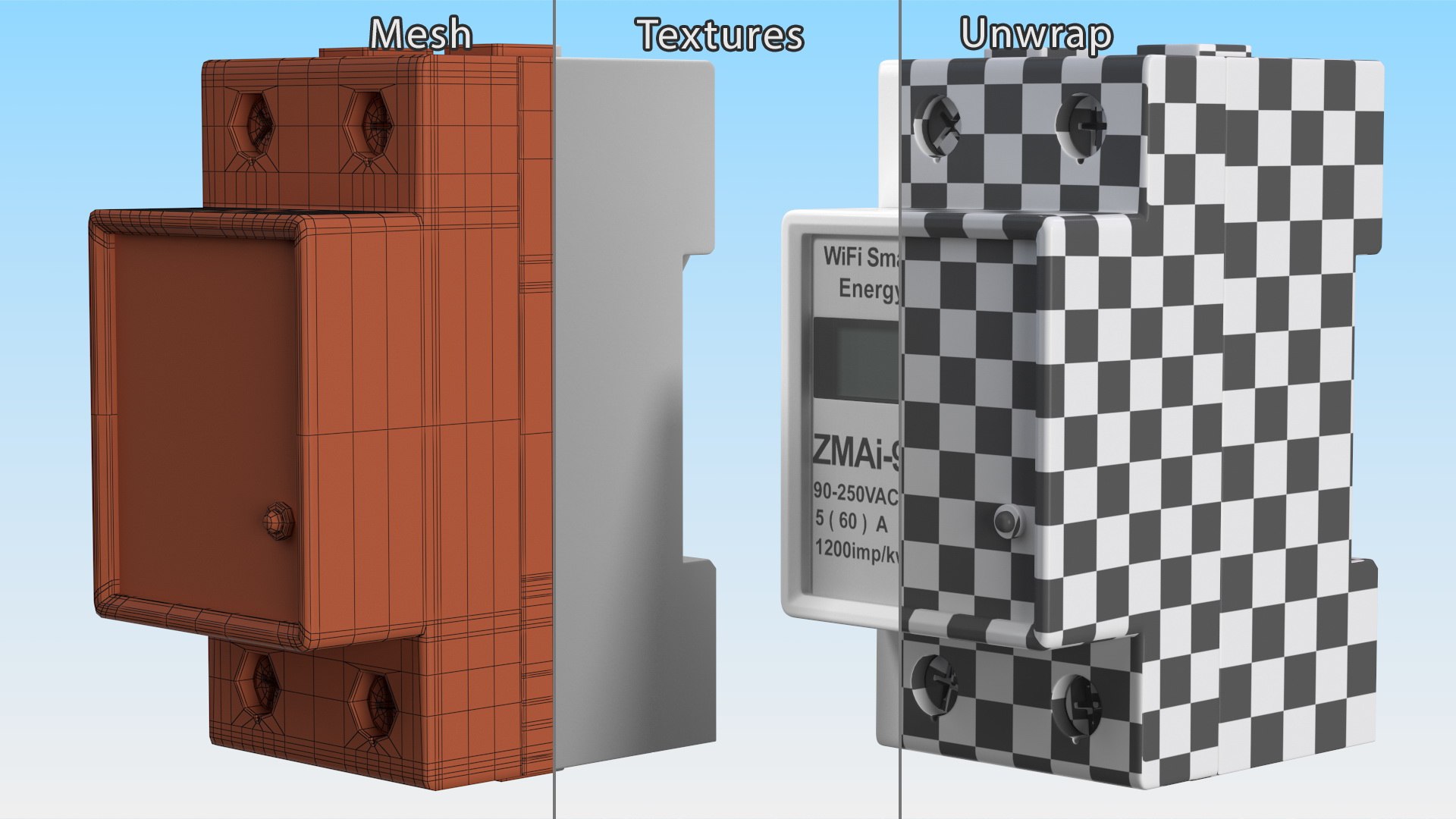 Wifi Smart Energy Monitor Turned On 3D - TurboSquid 2062998