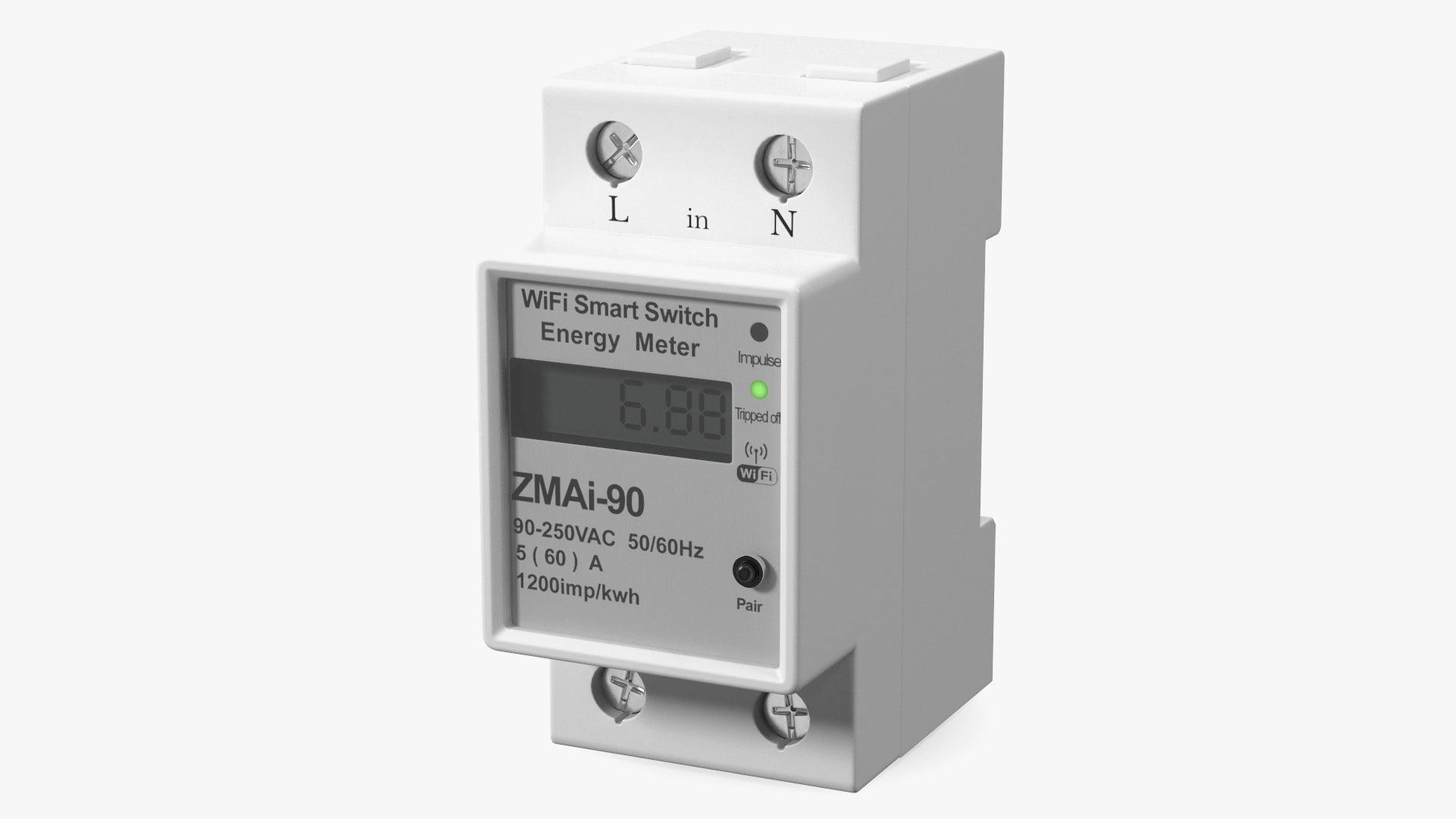 Wifi Smart Energy Monitor Turned On 3D - TurboSquid 2062998