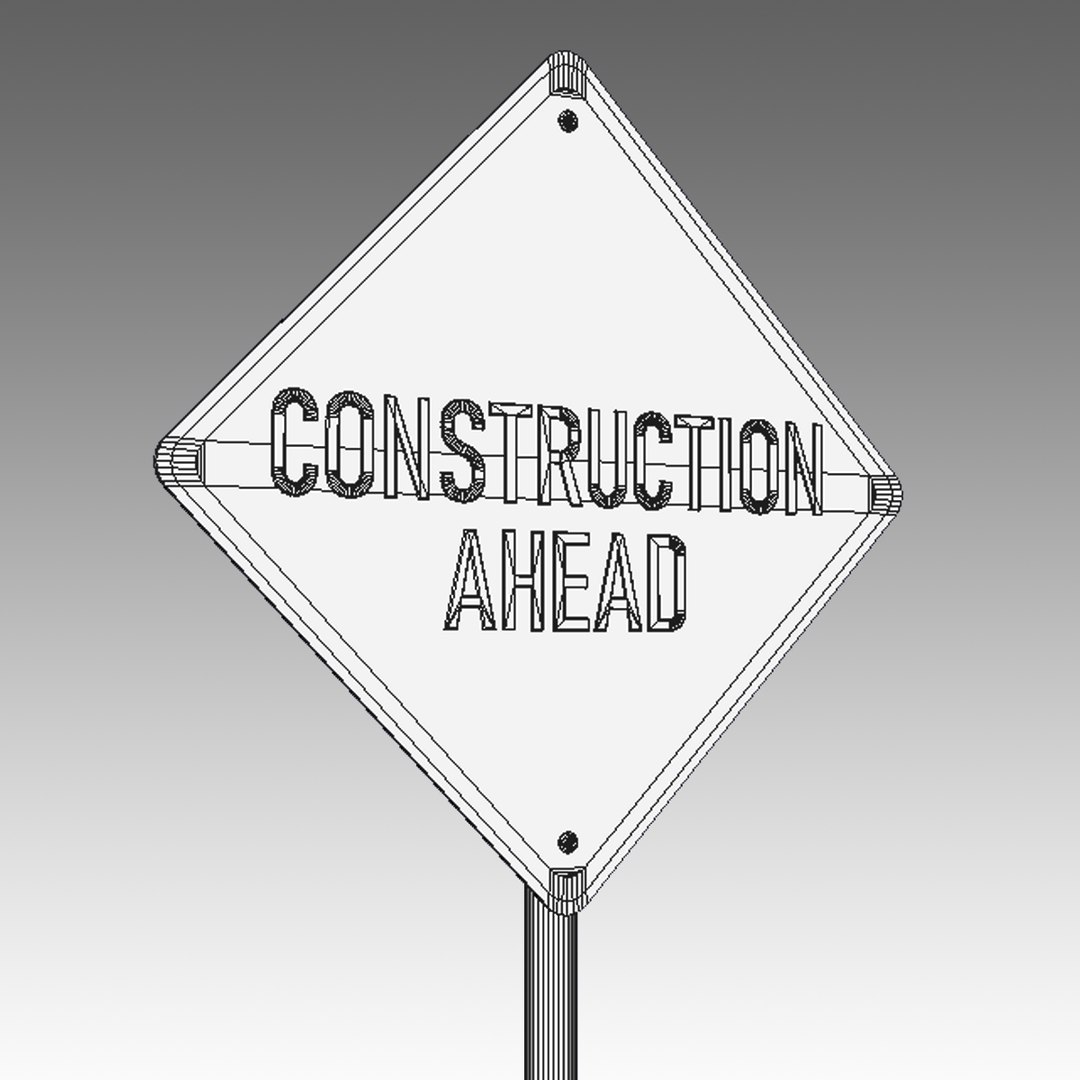 street sign construction 3d model