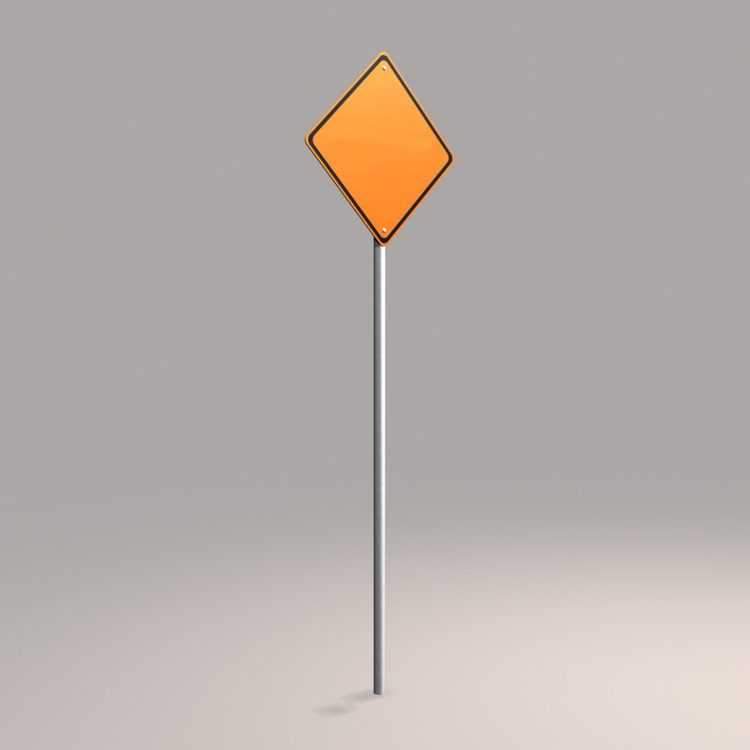 street sign construction 3d model