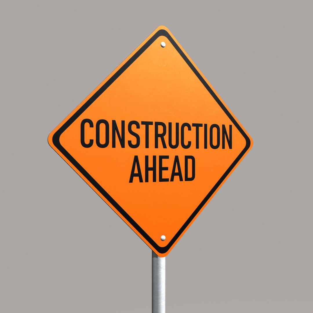 street sign construction 3d model