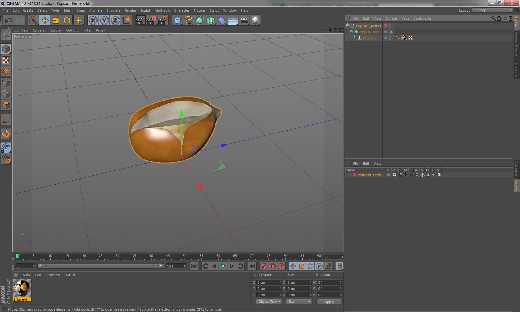 Popcorn Kernel 3d Model