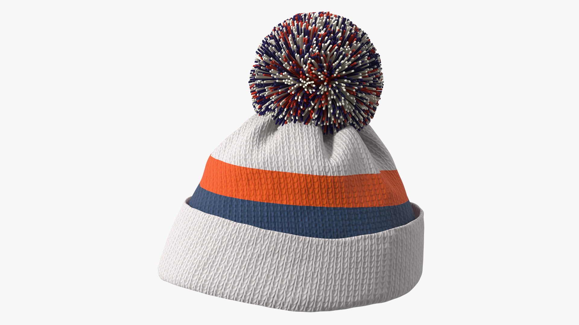 3D Winter Hat With Pompom White model - TurboSquid 1942080