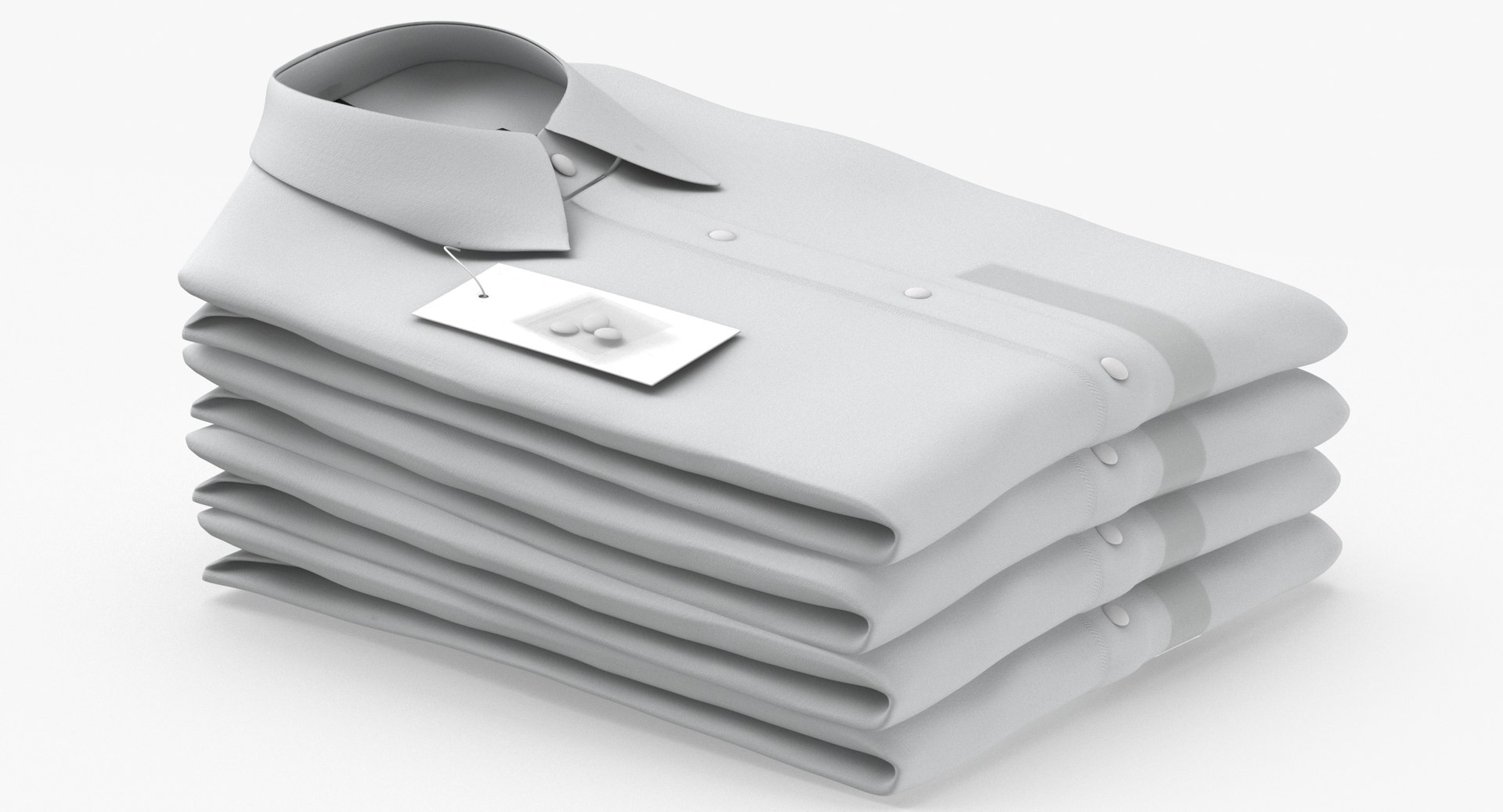 Folded Button Down Shirts 4 Pile Color Variations 3D model - TurboSquid ...