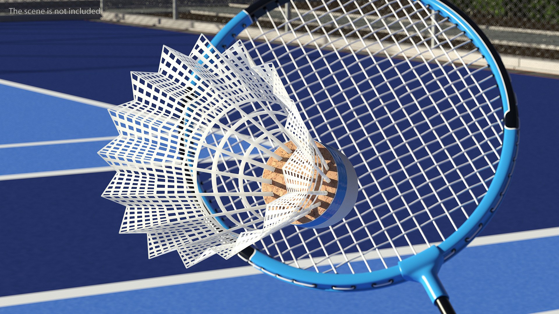 3D Two Blue Badminton Rackets With Plastic Shuttlecock - TurboSquid 2145969