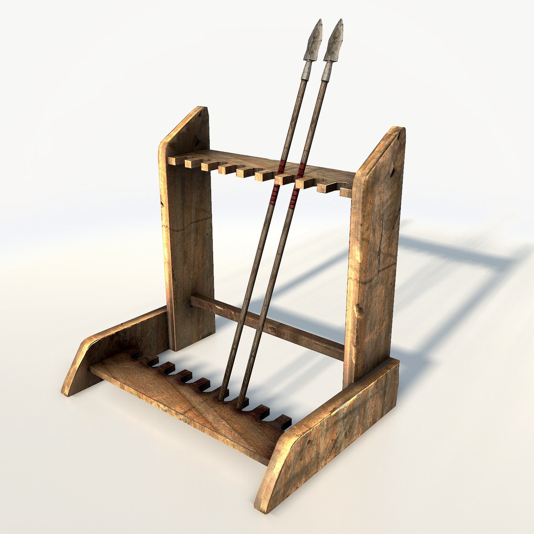 medieval weapon rack 3d 3ds