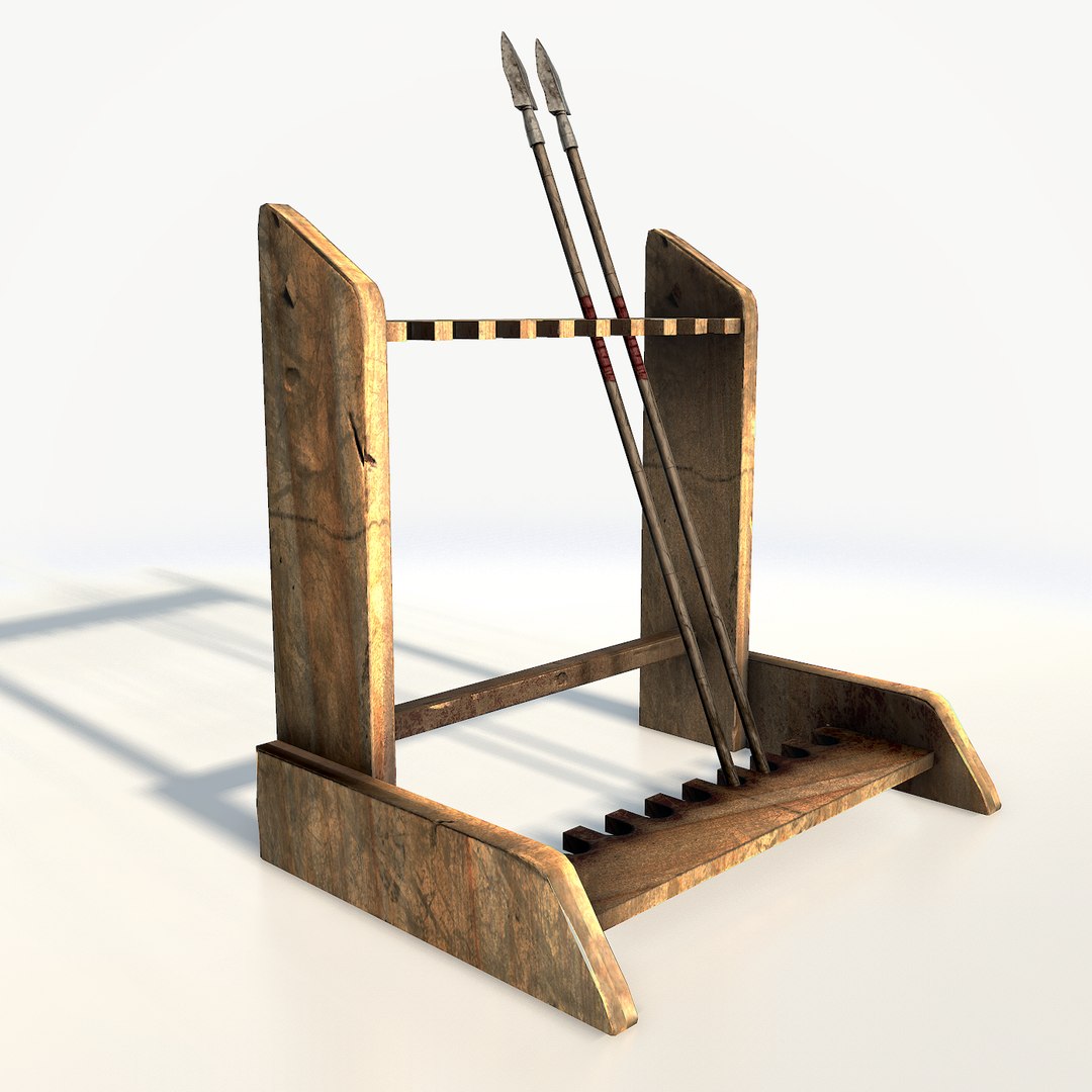 medieval weapon rack 3d 3ds
