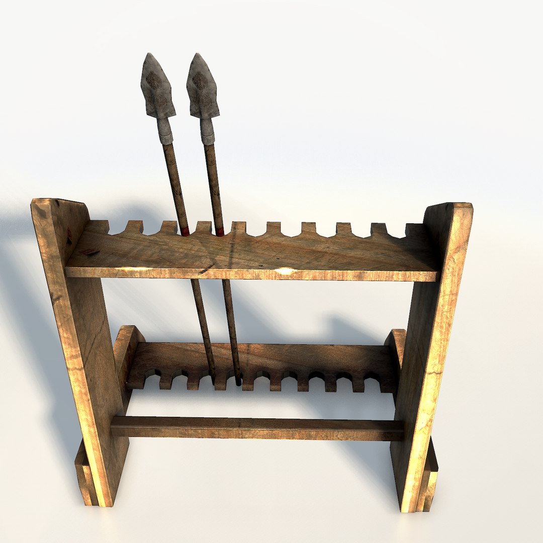 medieval weapon rack 3d 3ds