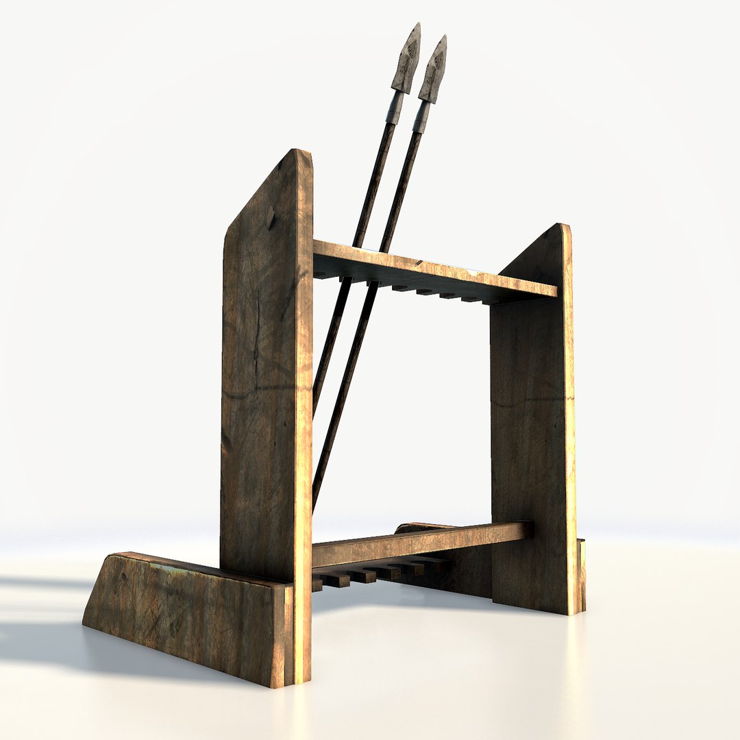 medieval weapon rack 3d 3ds