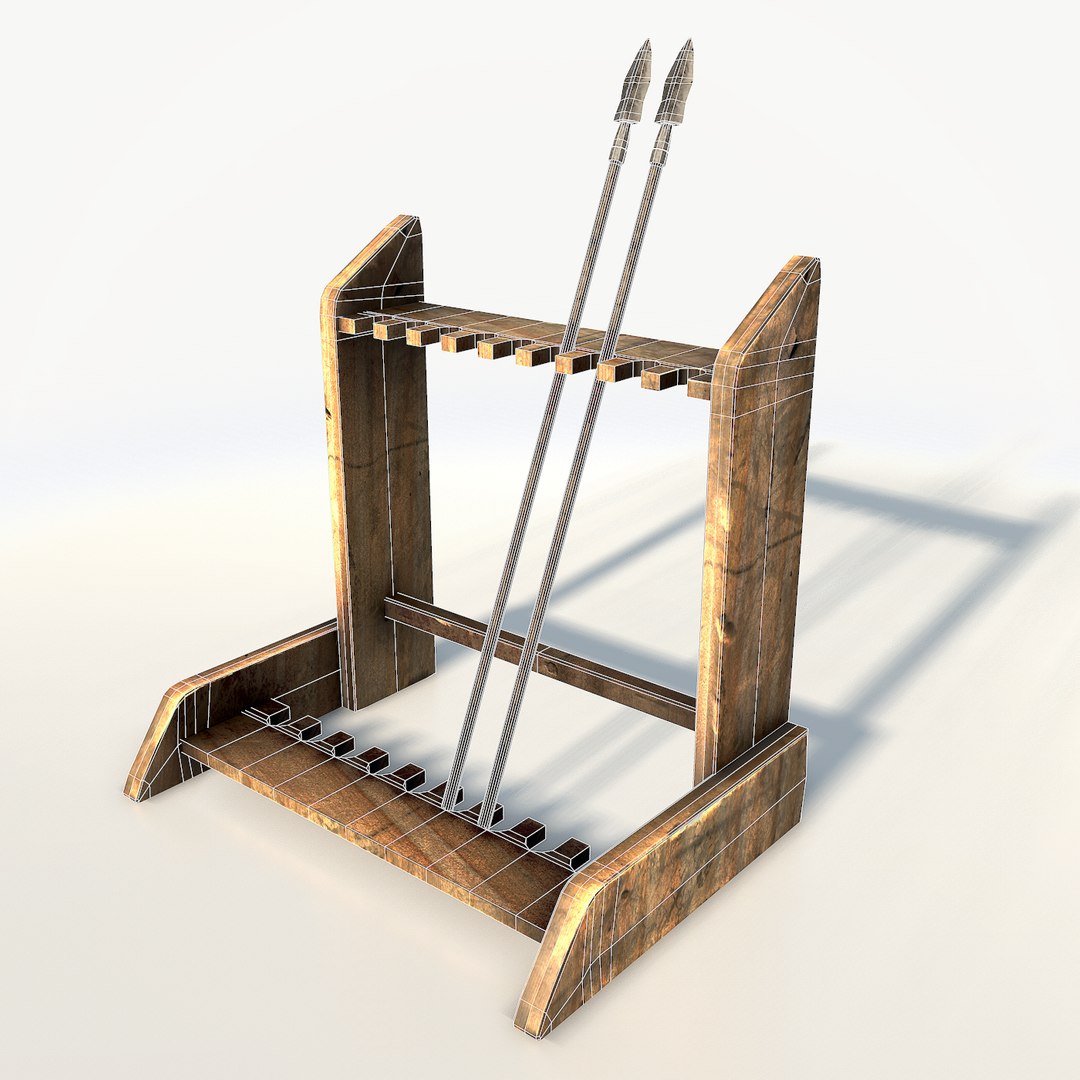 medieval weapon rack 3d 3ds