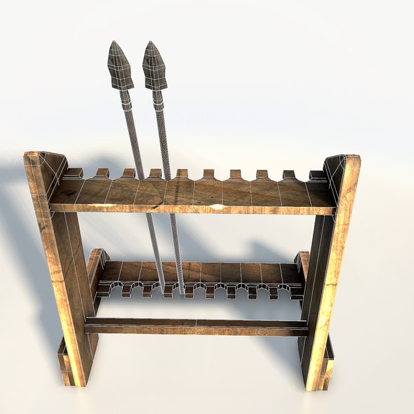 medieval weapon rack 3d 3ds