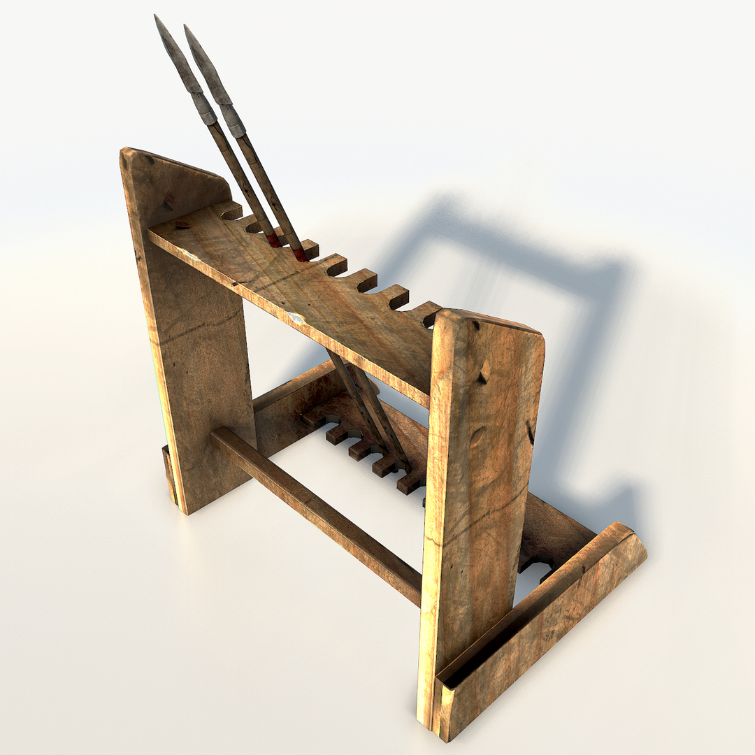 medieval weapon rack 3d 3ds