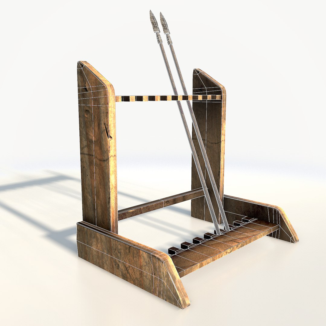 medieval weapon rack 3d 3ds