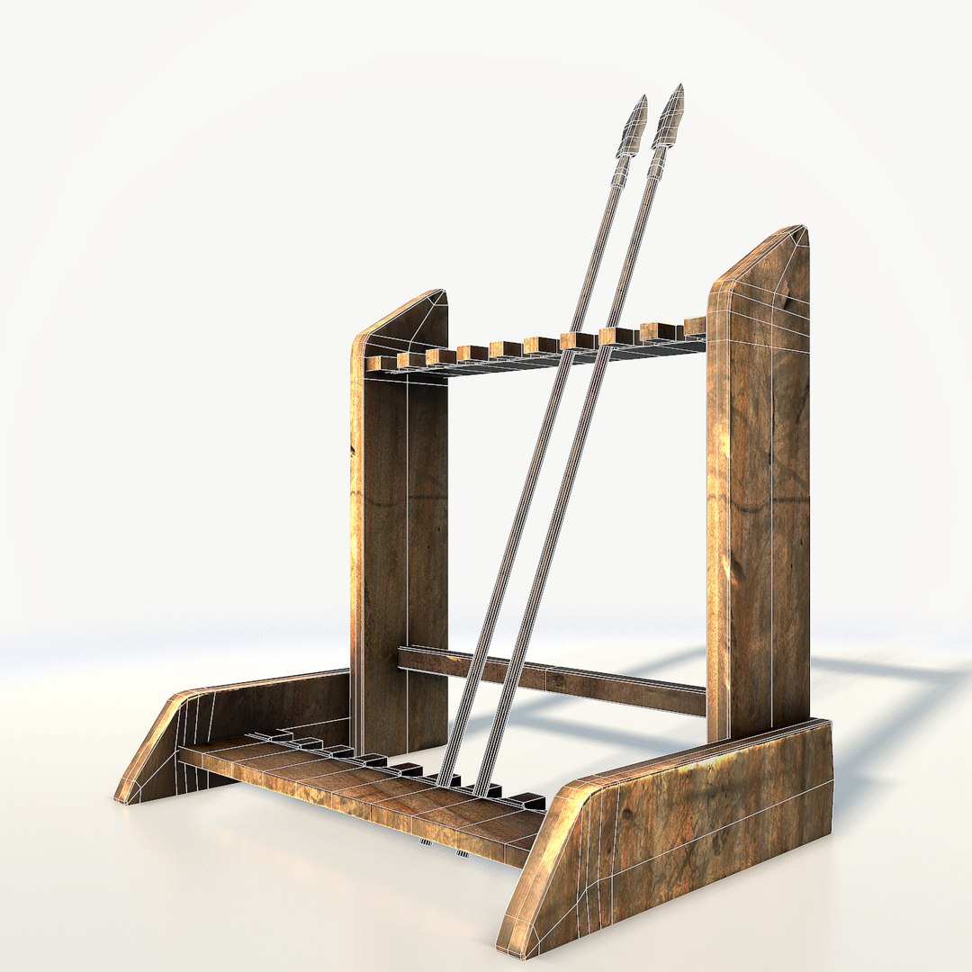 medieval weapon rack 3d 3ds