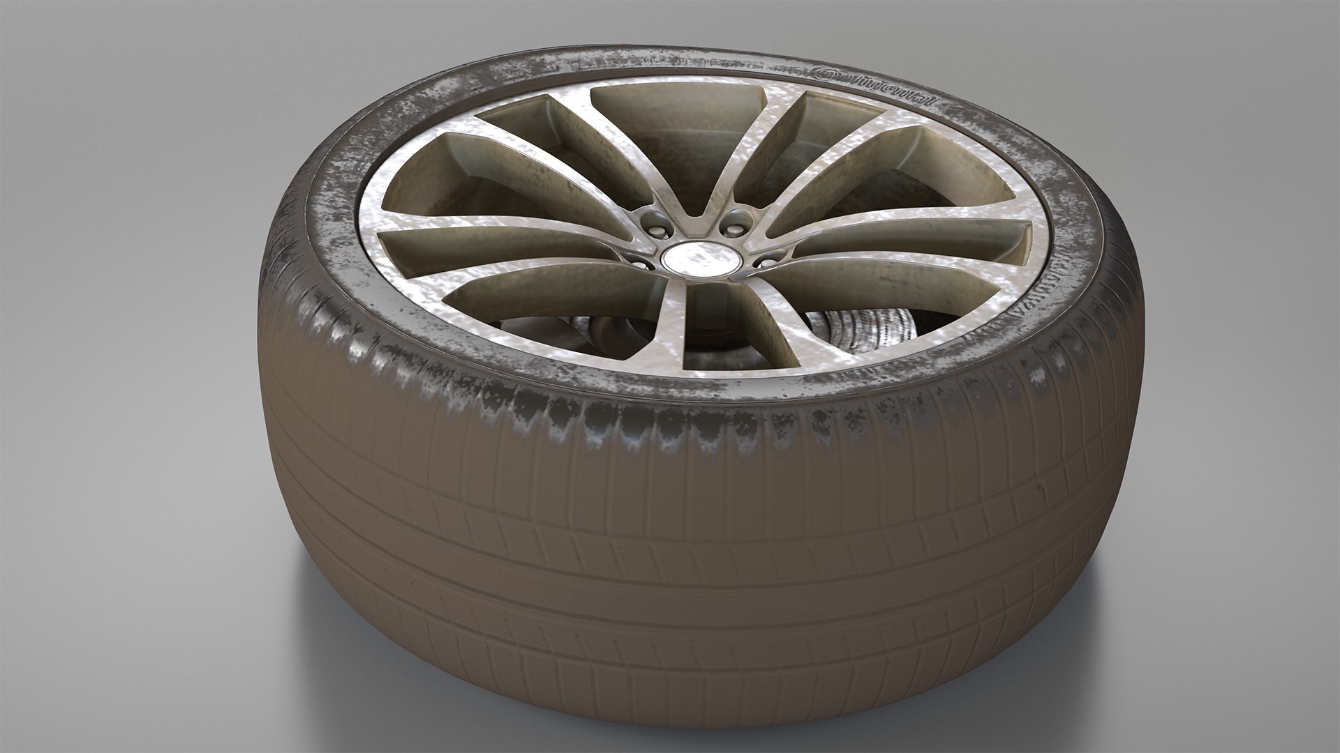 3D Abandoned Car Flat Tire Model - TurboSquid 1494891