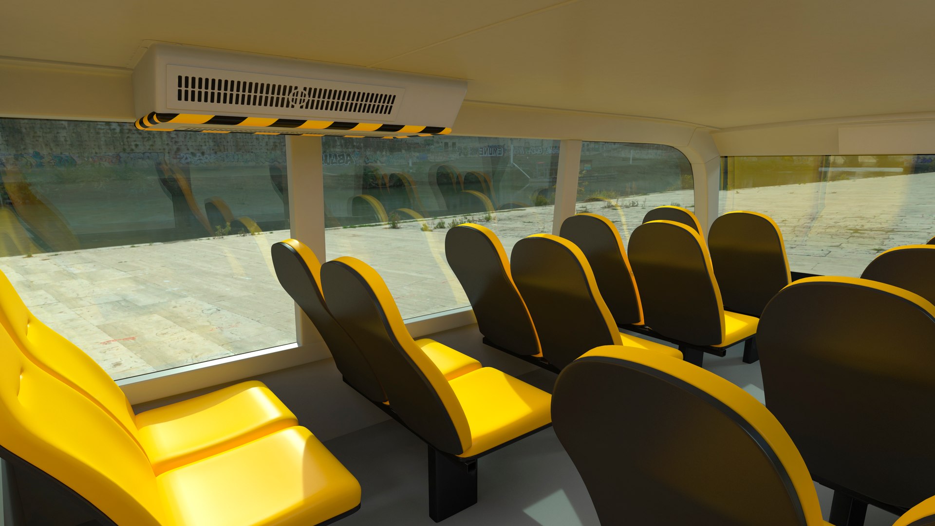 Open Top Tourist Bus Simple Interior White 3D model - TurboSquid 2059873