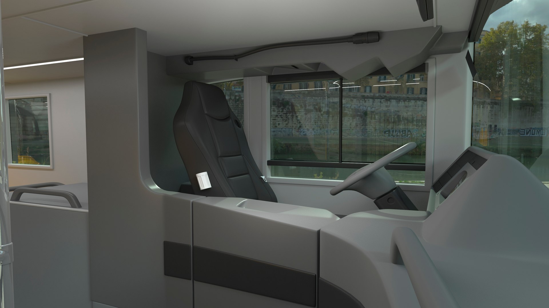 Open Top Tourist Bus Simple Interior White 3D model - TurboSquid 2059873