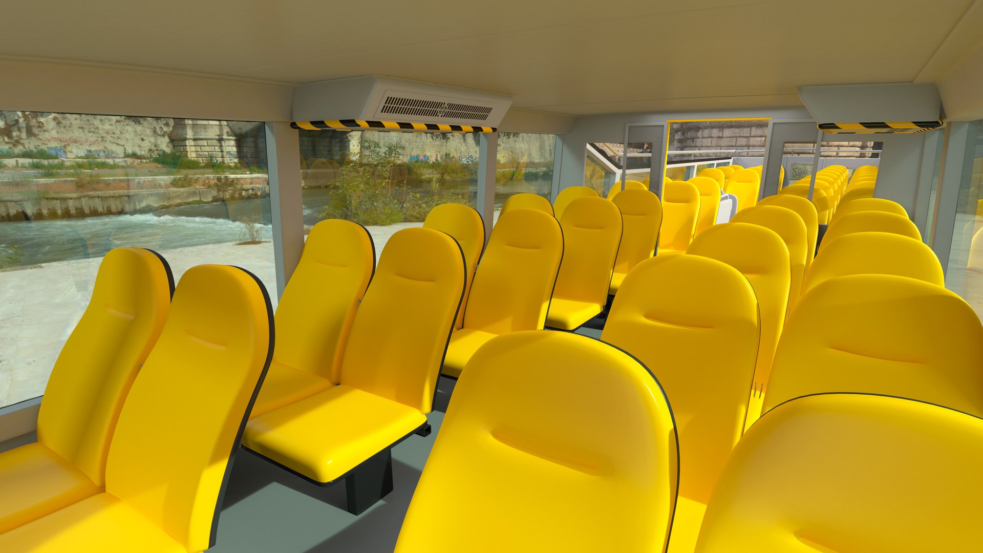 Open Top Tourist Bus Simple Interior White 3D model - TurboSquid 2059873