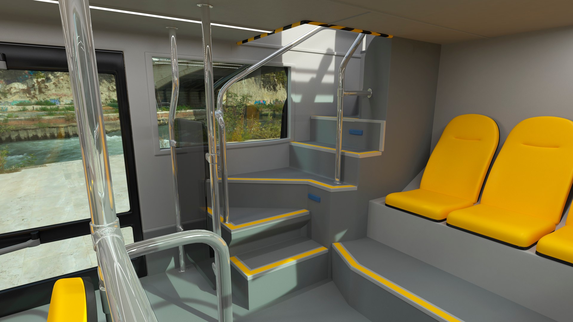 Open Top Tourist Bus Simple Interior White 3D model - TurboSquid 2059873