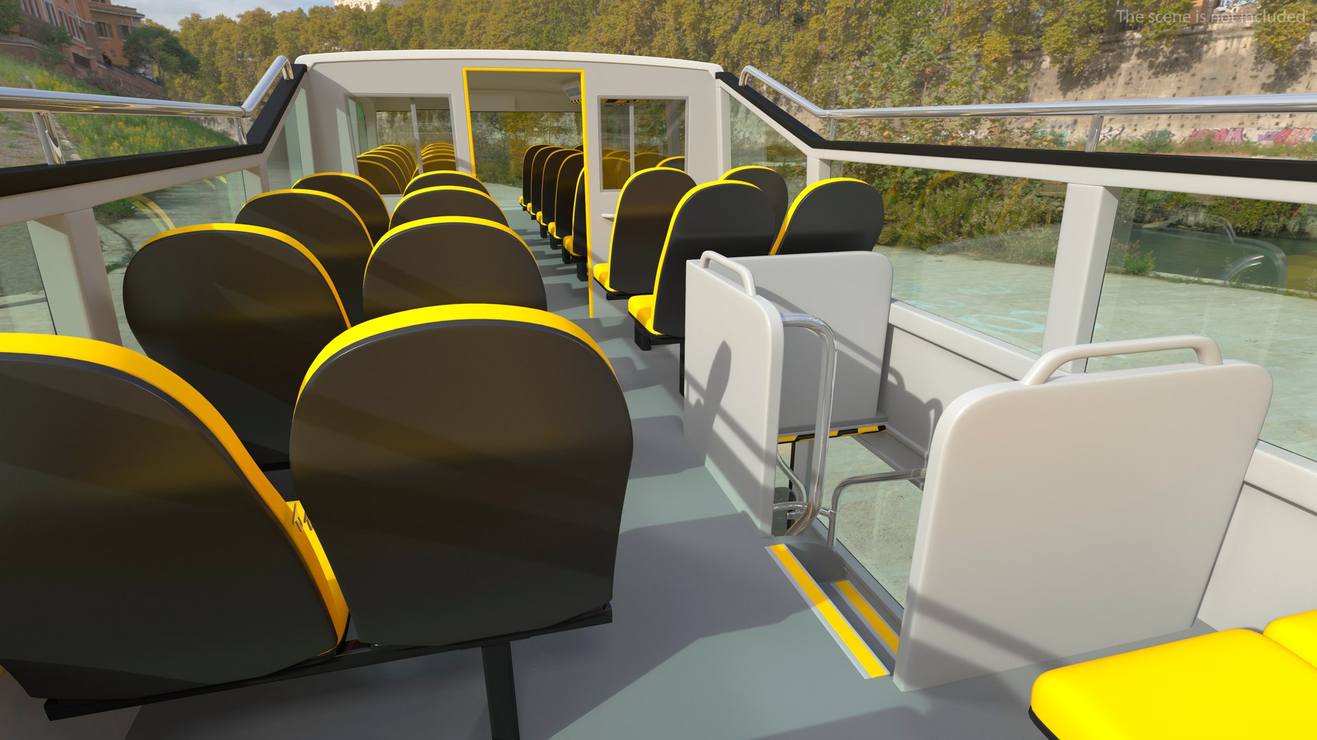 Open Top Tourist Bus Simple Interior White 3D model - TurboSquid 2059873