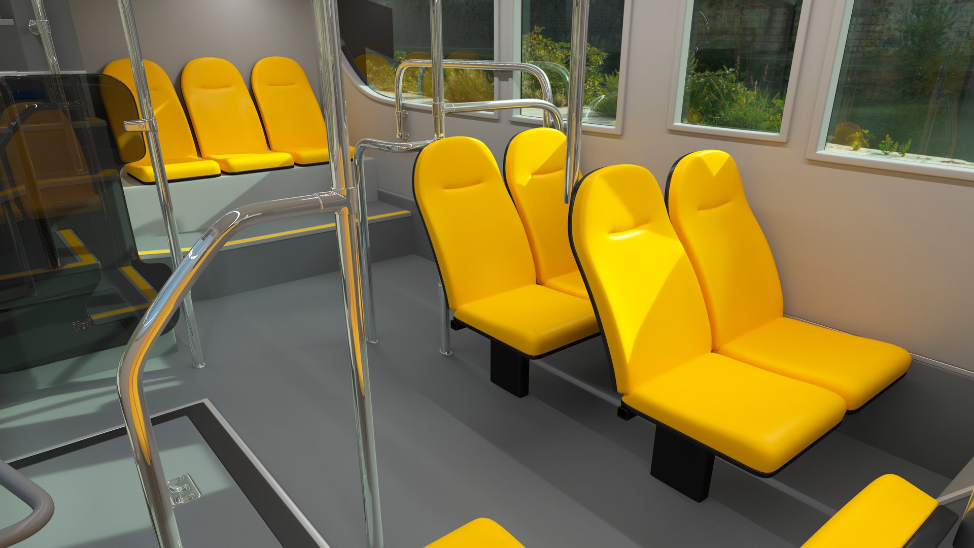 Open Top Tourist Bus Simple Interior White 3D model - TurboSquid 2059873