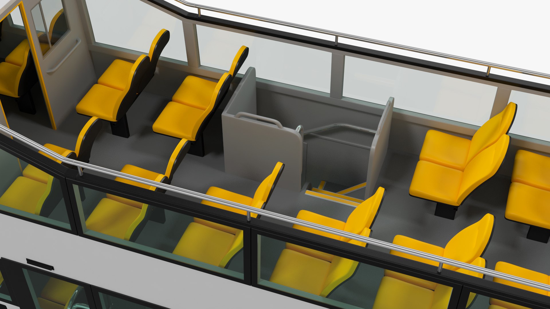 Open Top Tourist Bus Simple Interior White 3D model - TurboSquid 2059873