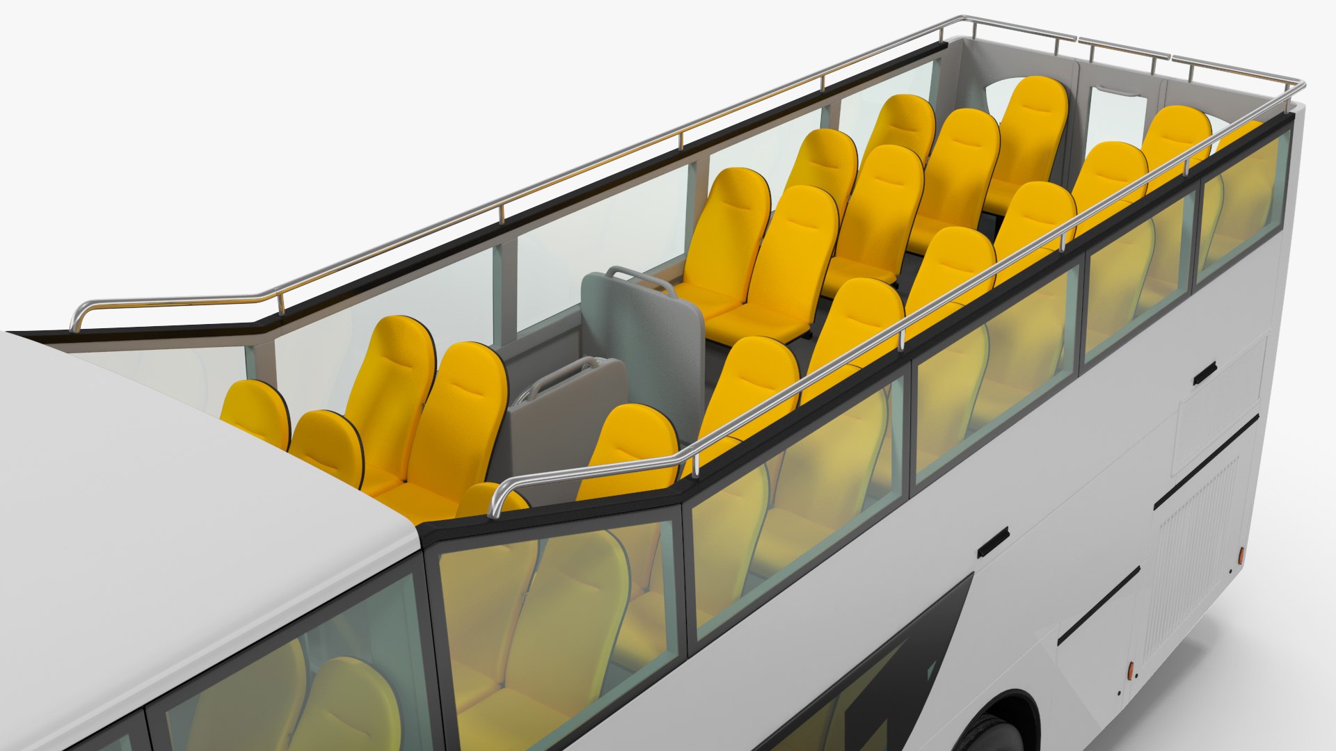 Open Top Tourist Bus Simple Interior White 3D model - TurboSquid 2059873